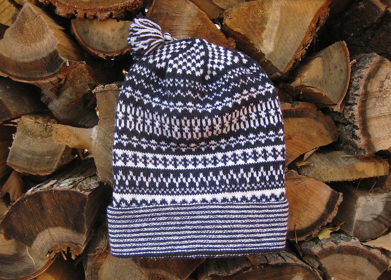 Handknit Scandinavian Cap, Traditional Pattern is From Halland, Sweden ...