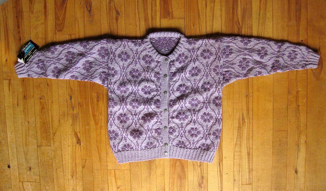 Handknit Norwegian Design Sweater Trondheim Rose Pattern | Etsy