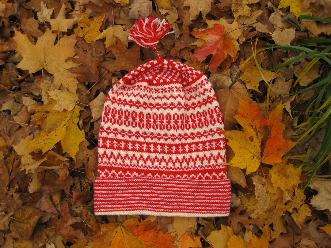 Handknit Scandinavian Cap, Traditional Swedish. Pattern is From Halland ...
