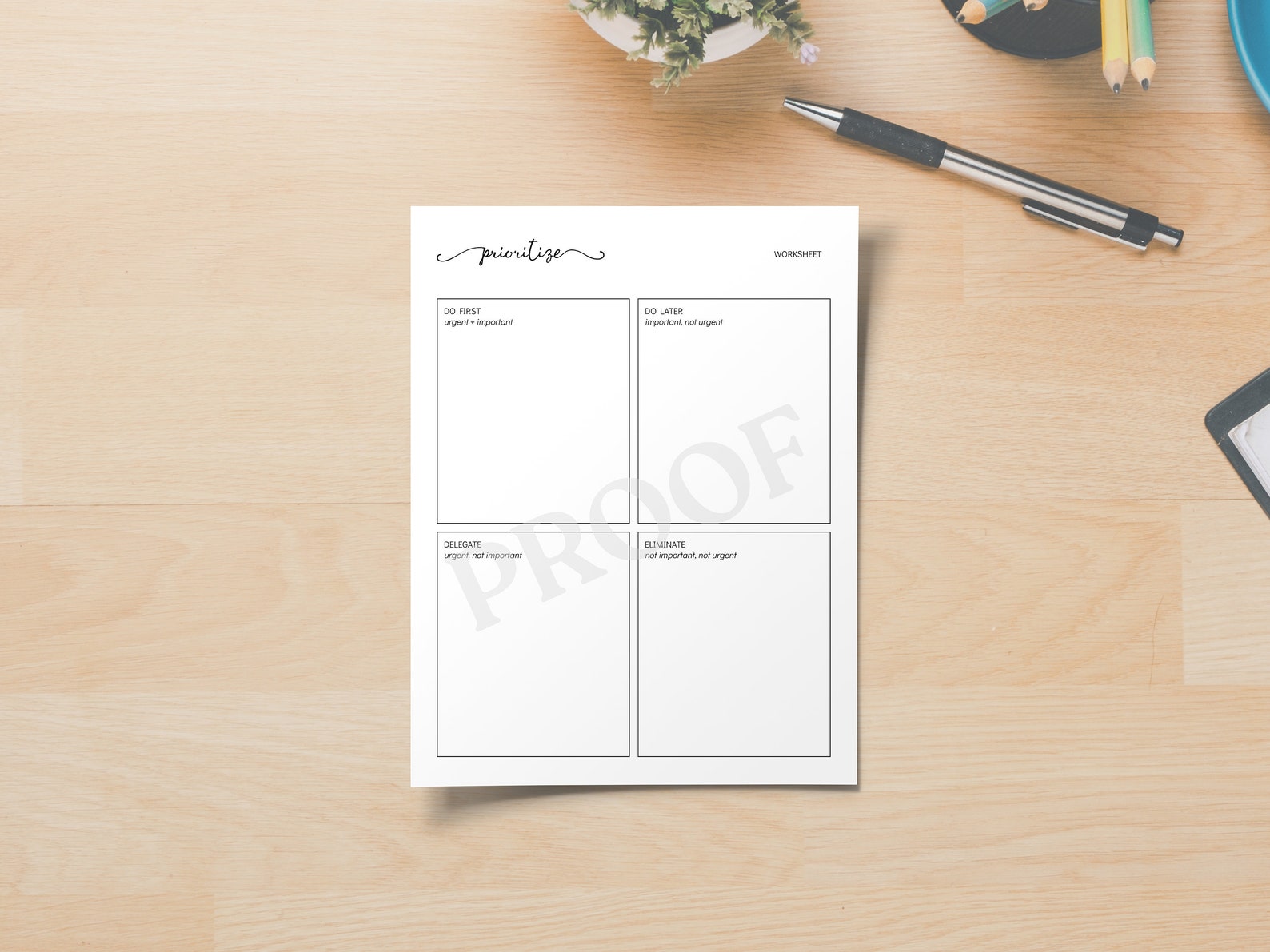 Priority Worksheet Instant Download - Etsy