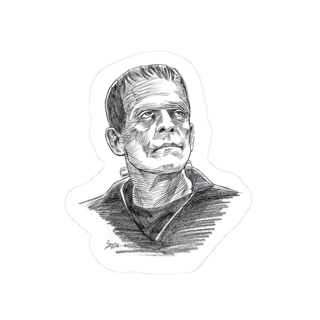 Frankenstein Portrait Sticker, Vintage Horror Art, Glossy Decal - Etsy