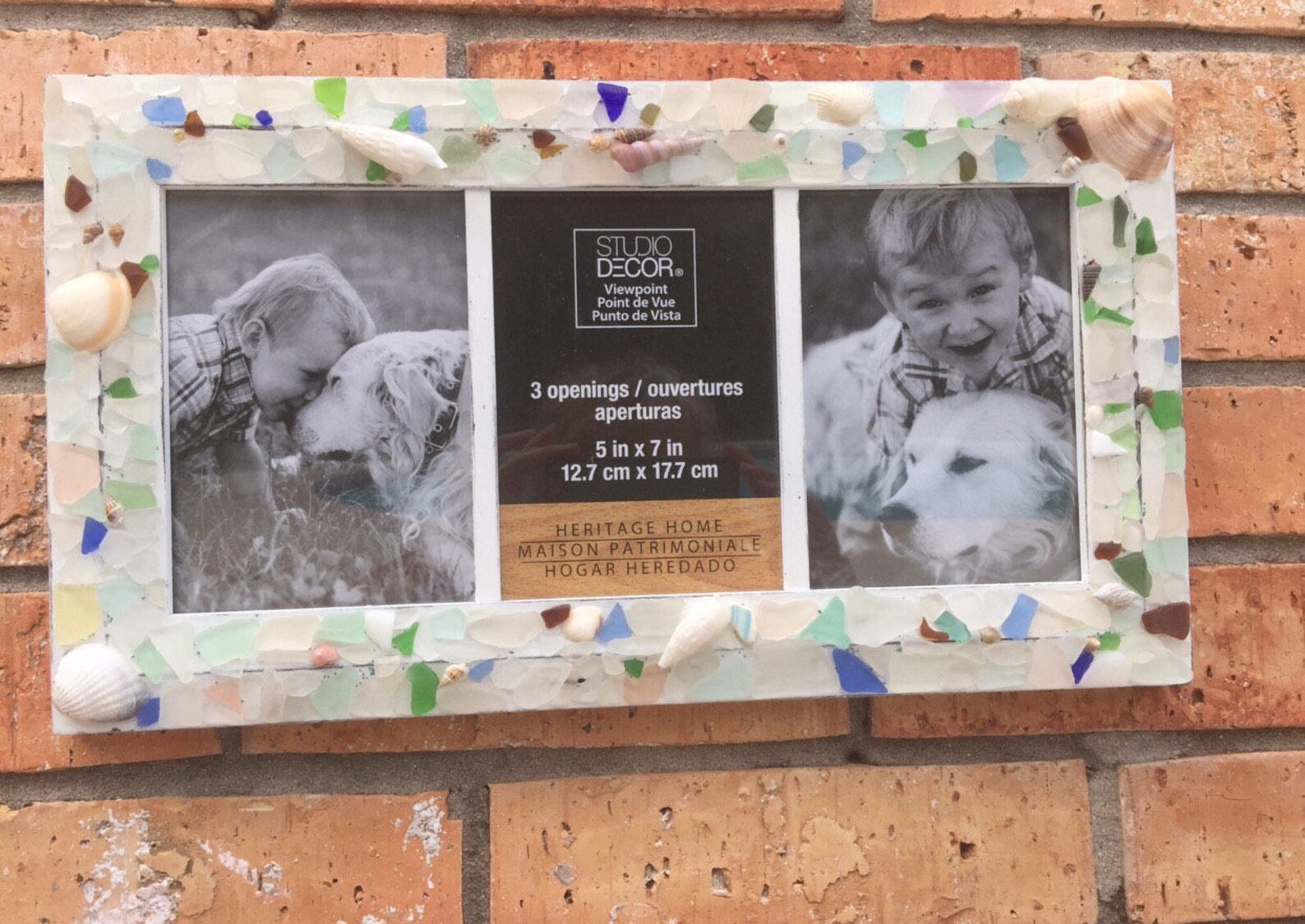 Sea Glass Handcrafted Picture Frame SeaShell Decorations for | Etsy