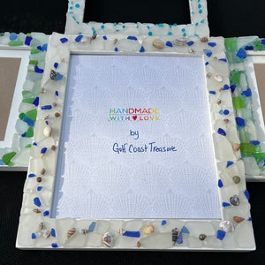 Custom Made Sea Glass Picture Frame Beautiful Handmade Beach Glass Home ...