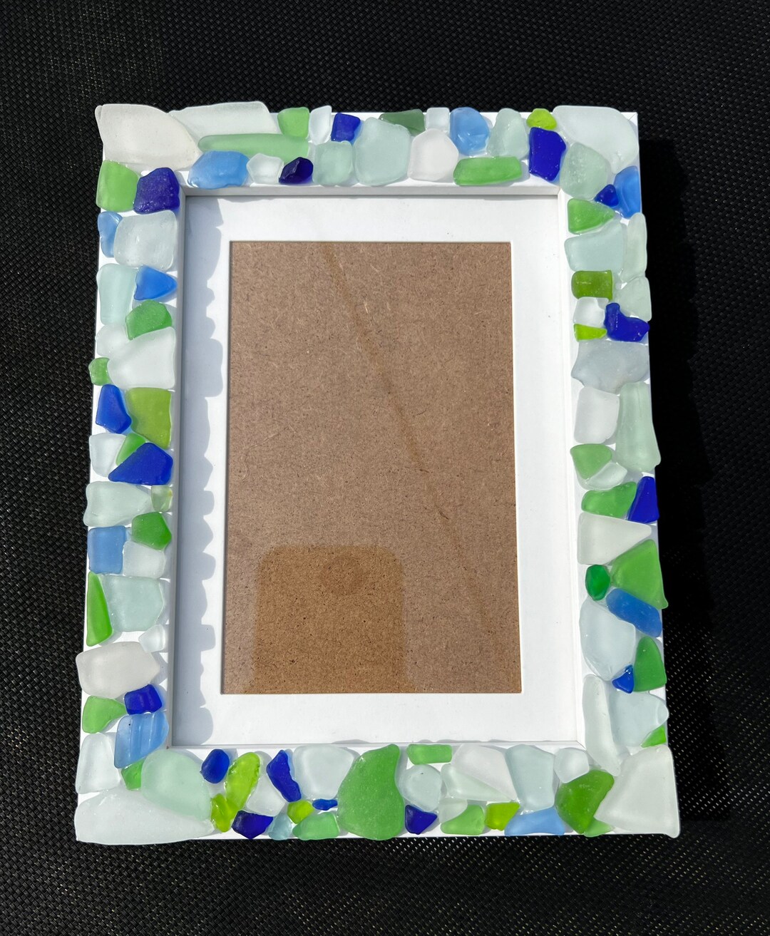Sea Glass Handcrafted Picture Frame Seashell Decorations for Coastal ...