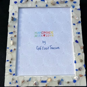 Custom Made Sea Glass Picture Frame Beautiful Handmade Beach Glass Home ...