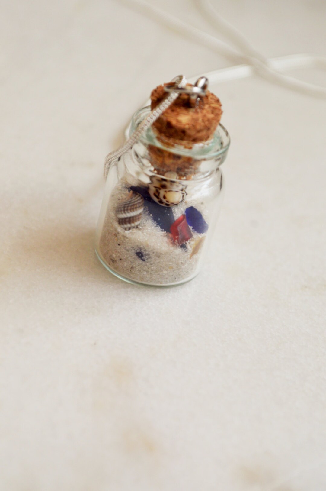 Mermaid Tears Sea Glass Necklace: Gulf Coast Sand, Sterling Silver ...