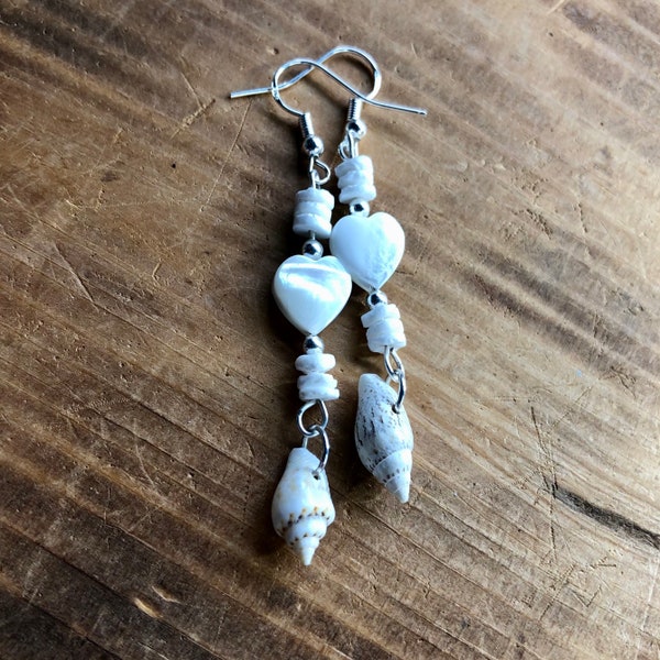 White Shell Earrings - Etsy