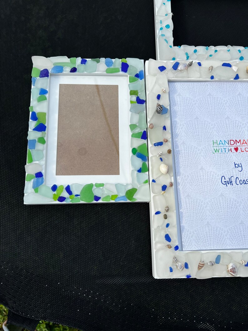 Sea Glass Handcrafted Picture Frame Seashell Decorations for - Etsy