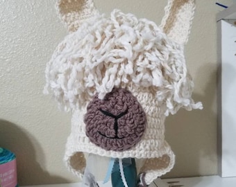 Llama/alpaca Crochet Beanie Hat - Etsy
