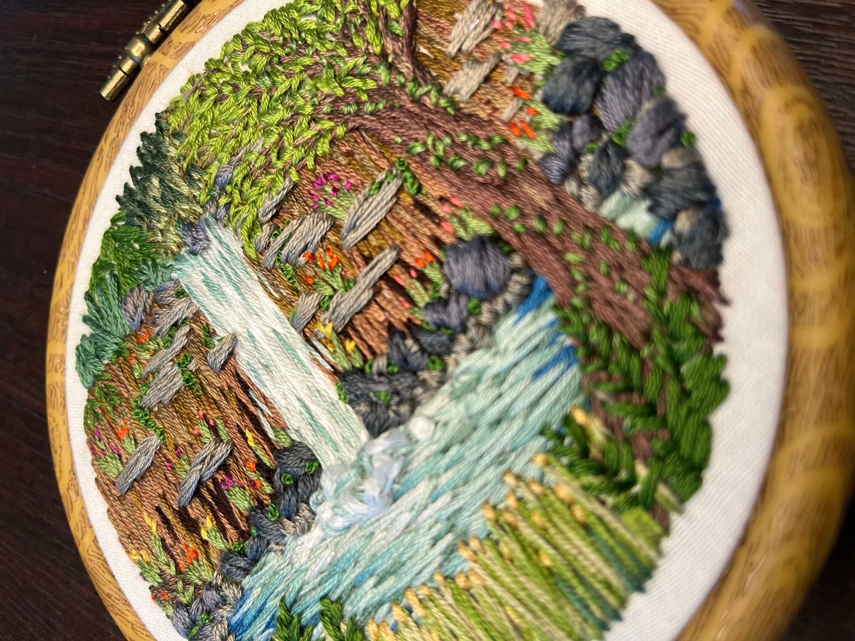 Waterfall Landscape Embroidery - Etsy