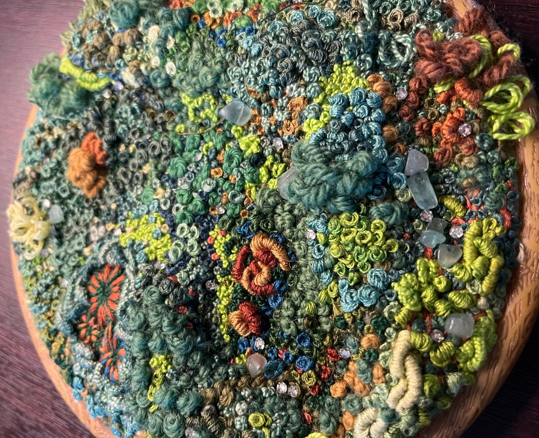 Forest Floor Moss Fairy Dreamscape Hand Embroidery - Etsy