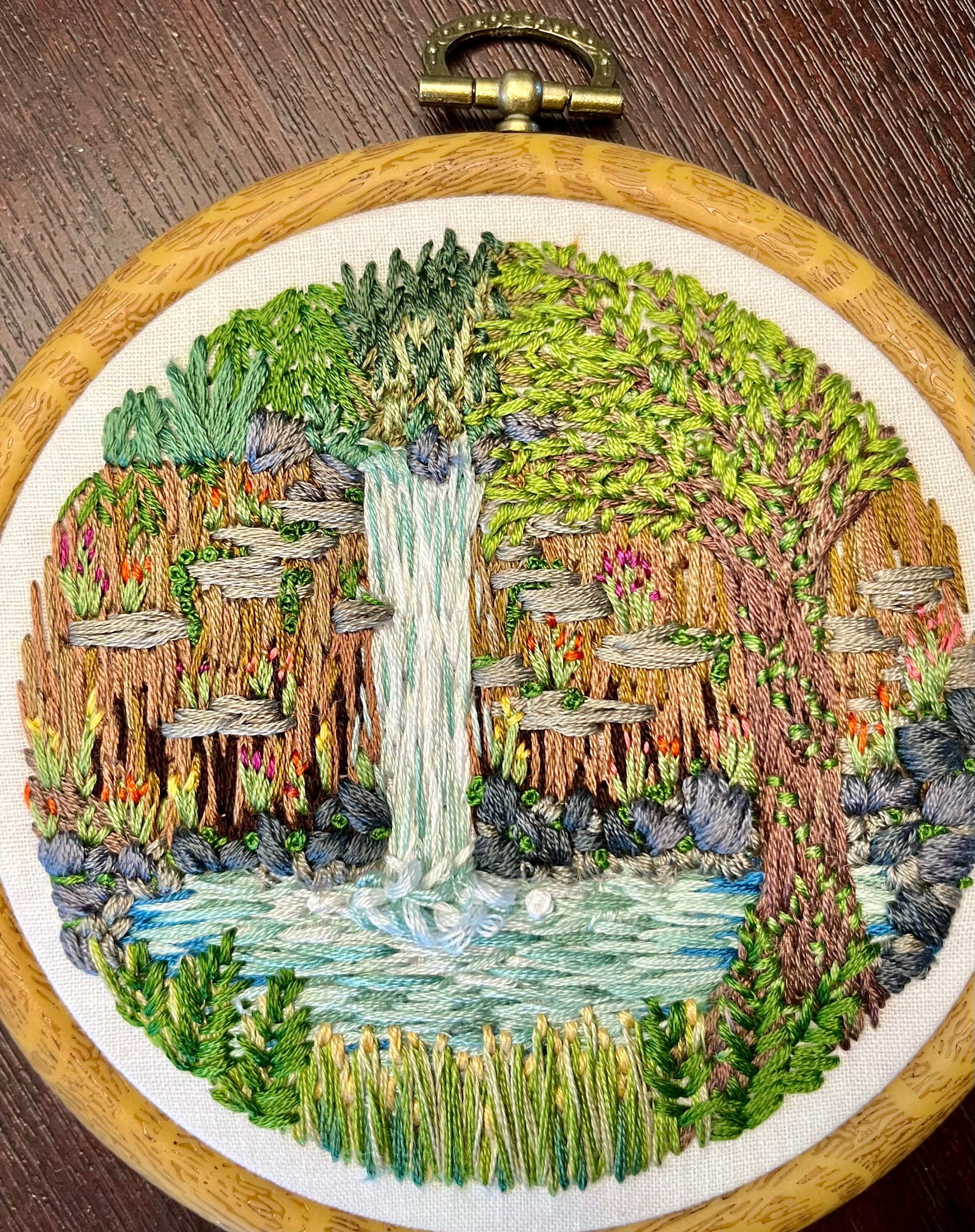 Waterfall Landscape Embroidery - Etsy