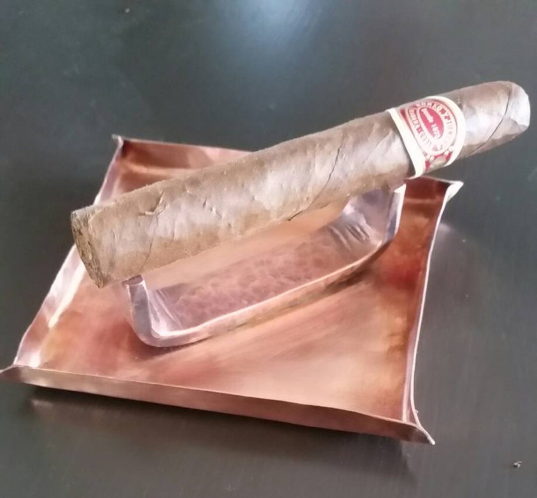 Solid Copper Cigar / Cigarette Holder and Ashtray - Etsy