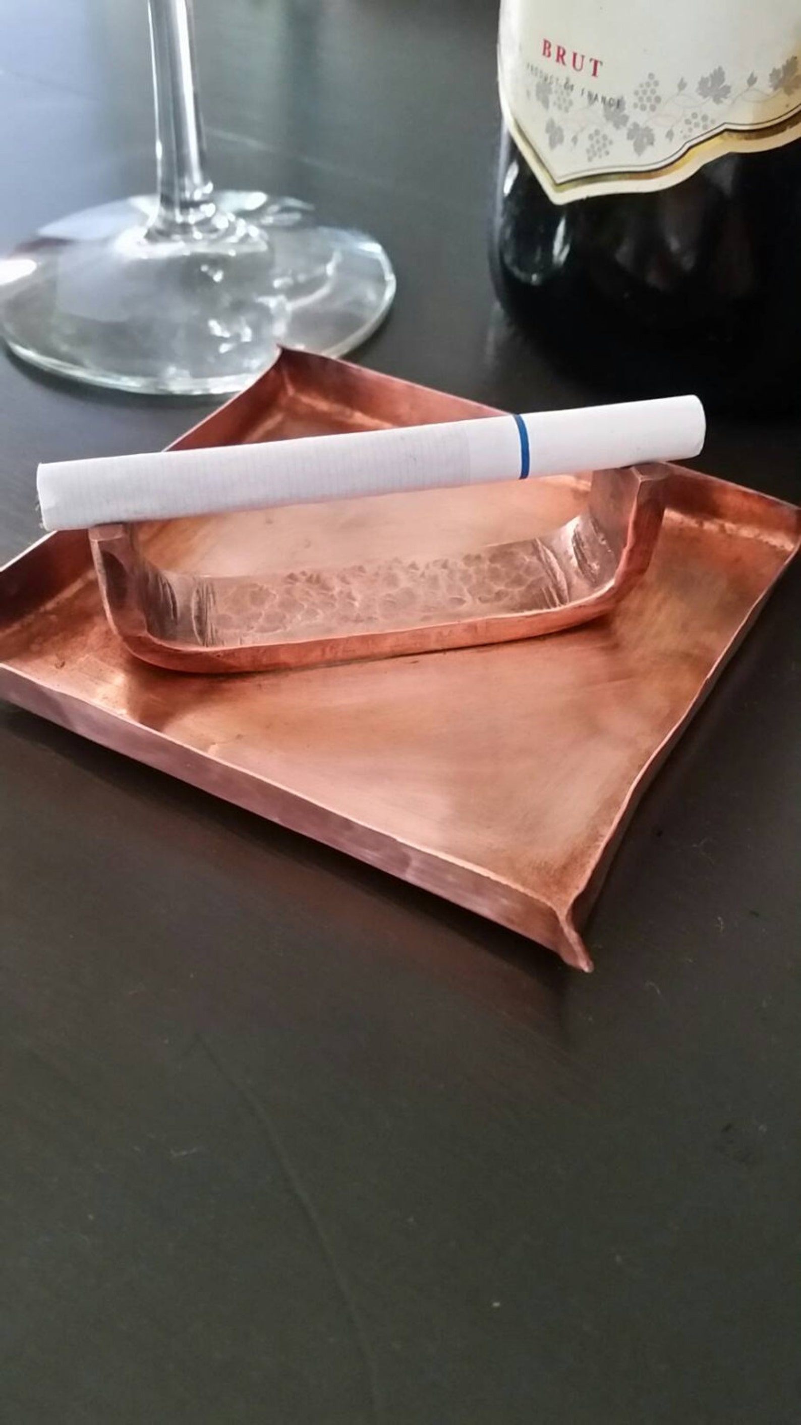 Solid Copper Cigar / Cigarette Holder and Ashtray - Etsy