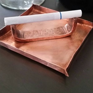 Solid Copper Cigar / Cigarette Holder and Ashtray - Etsy