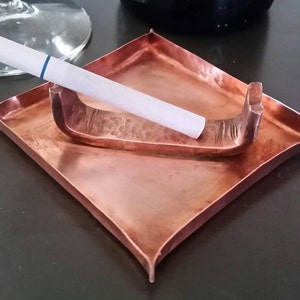 Solid Copper Cigar / Cigarette Holder and Ashtray - Etsy