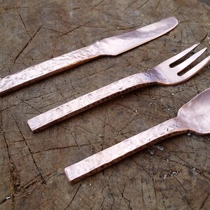 Copper Handmade Table Flatware Set, Solid, Pure, Antibacterial, Dinner ...