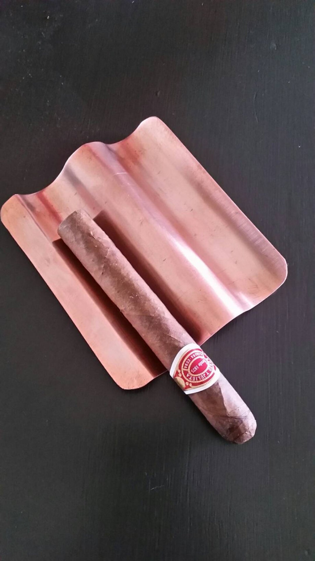 Solid Copper Cigar / Cigarette Holder and Ashtray - Etsy