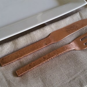 Copper Handmade Table Flatware Set, Solid, Pure, Antibacterial, Dinner ...