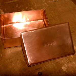 Solid Copper Box and Lid, Custom Stamping. Handmade. Wedding ...