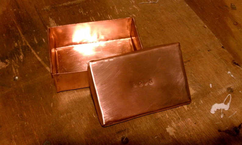 Solid Copper Box and Lid Custom Stamping. Handmade. Wedding - Etsy