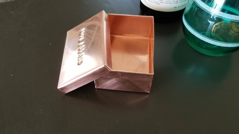 Solid Copper Box and Lid Custom Stamping. Handmade. Wedding - Etsy