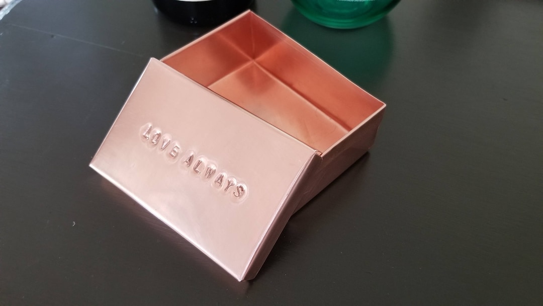Solid Copper Box and Lid, Custom Stamping. Handmade. Wedding ...