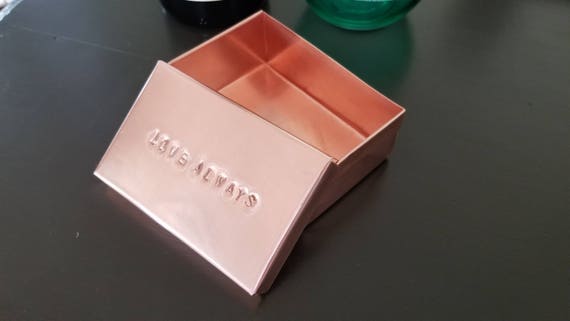 Solid Copper Box and Lid Custom Stamping. Handmade. Wedding - Etsy