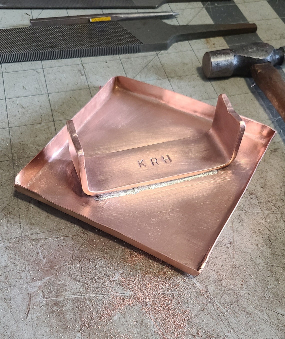 Solid Copper Cigar / Cigarette Holder and Ashtray - Etsy