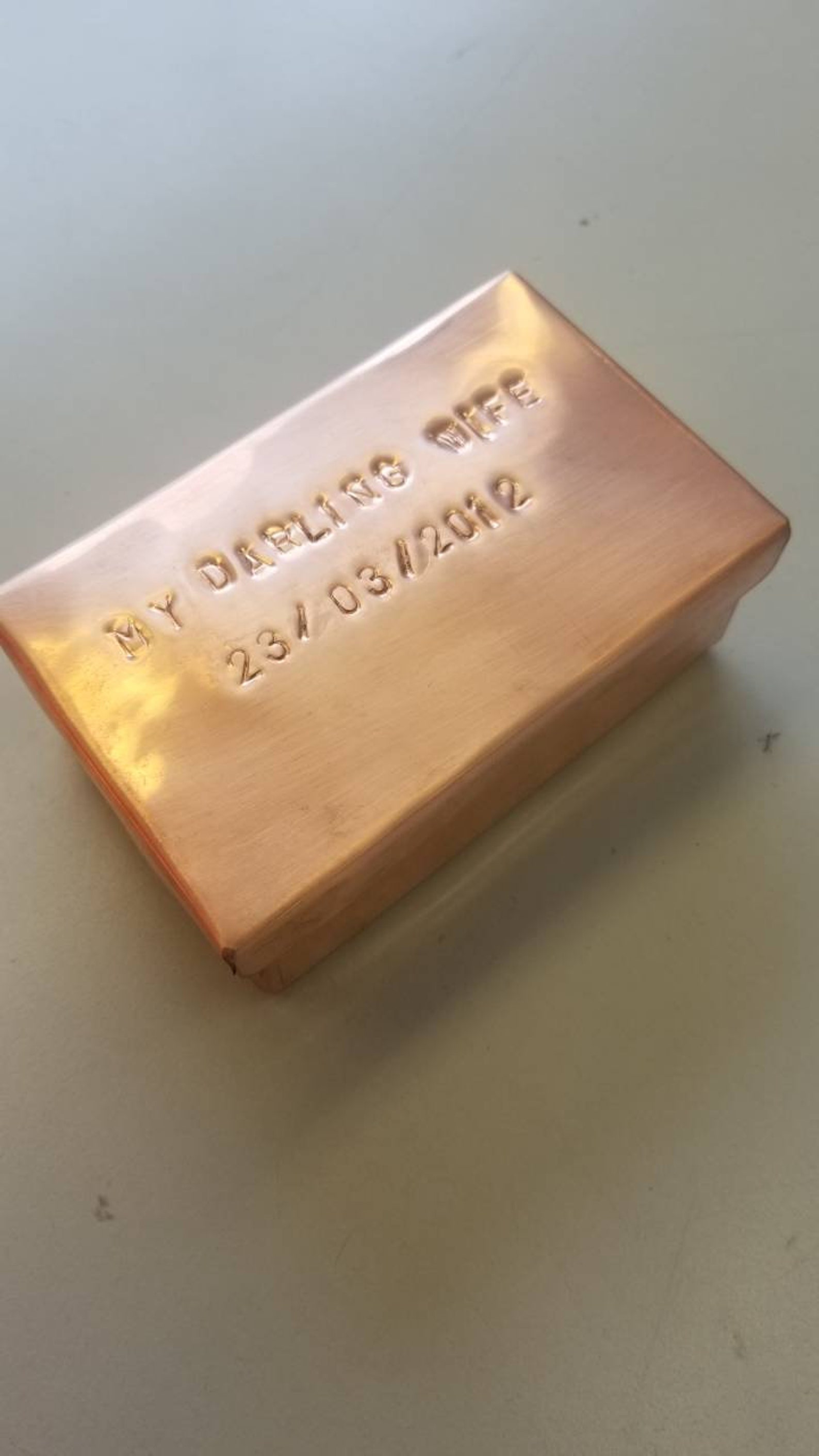 Gift Card Box Solid Copper Free Engraving With Your Message - Etsy