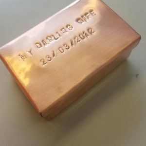 Gift Card Box, Solid Copper, Free Engraving With Your Message - Etsy