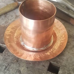 Copper Plant Sauce and Pot. Handmade Solid Copper. Beautiful for Potted ...