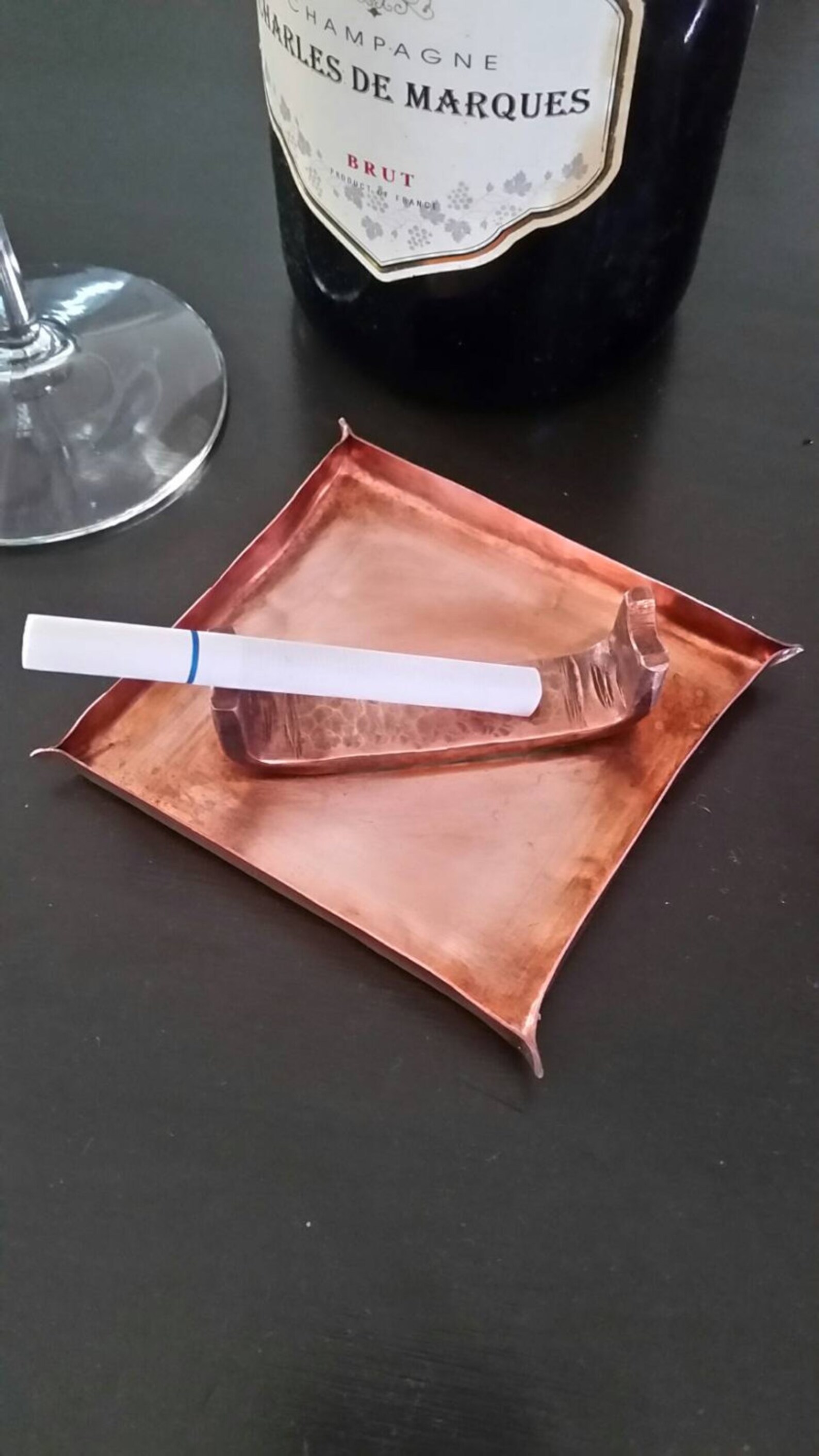 Solid Copper Cigar / Cigarette Holder and Ashtray - Etsy