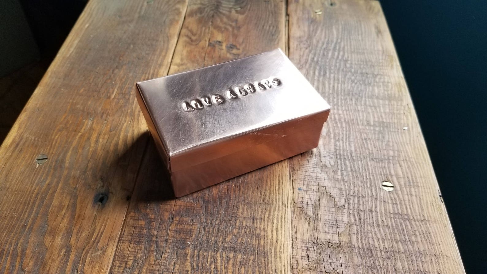 Solid Copper Box and Lid Custom Stamping. Handmade. Wedding - Etsy
