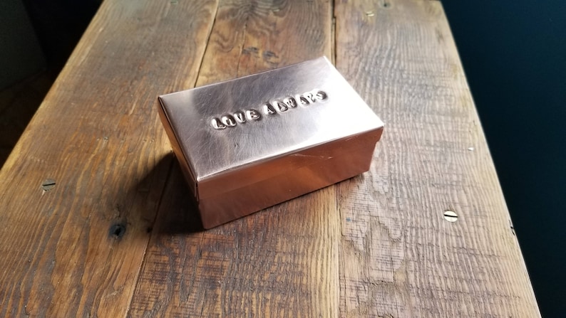 Solid Copper Box and Lid Custom Stamping. Handmade. Wedding - Etsy