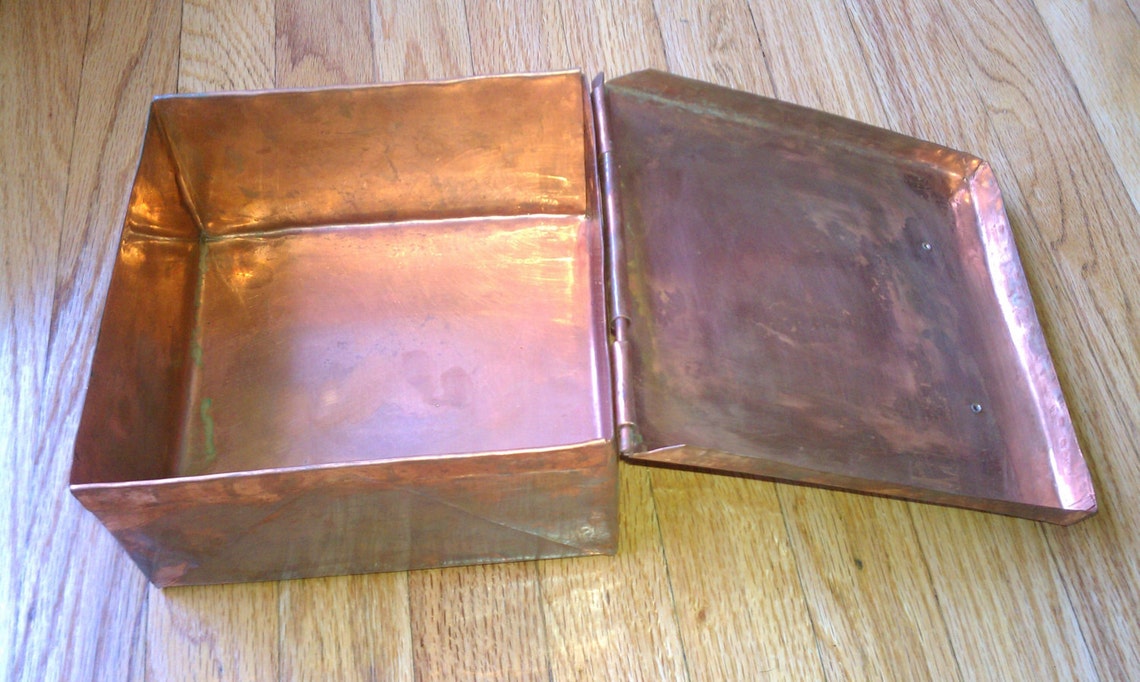 Pure Copper Box with Hinge and Handle | Etsy