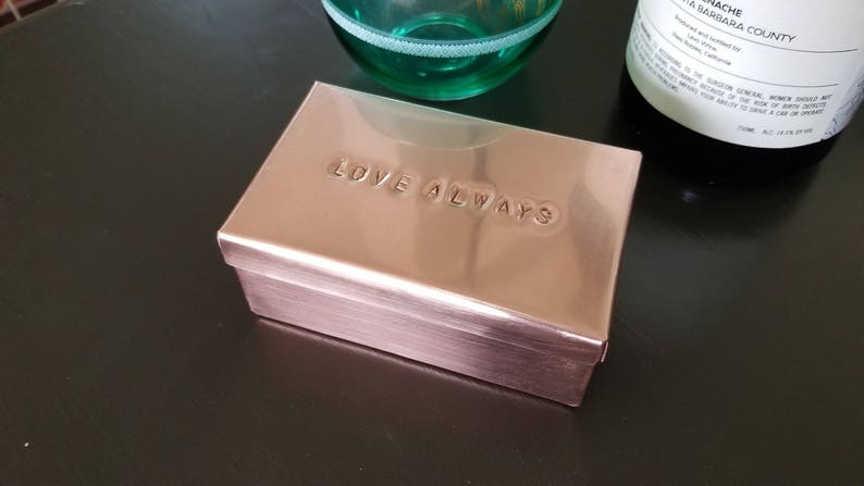Solid Copper Box and Lid Custom Stamping. Handmade. Wedding - Etsy