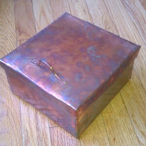 Pure Copper Box With Hinge and Handle - Etsy
