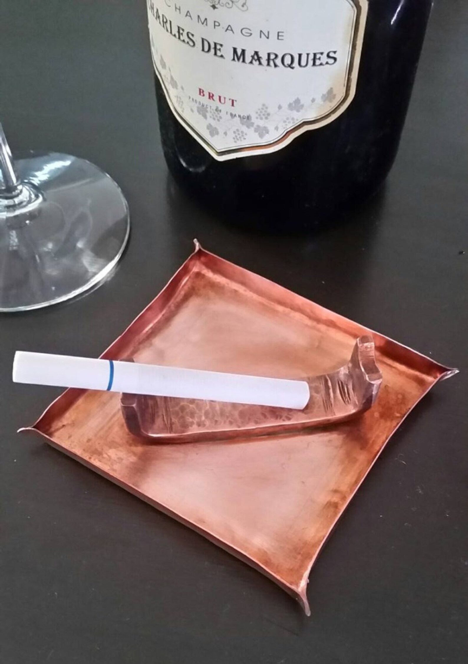 Solid Copper Cigar / Cigarette Holder and Ashtray - Etsy