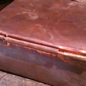 Pure Copper Box With Hinge and Handle - Etsy