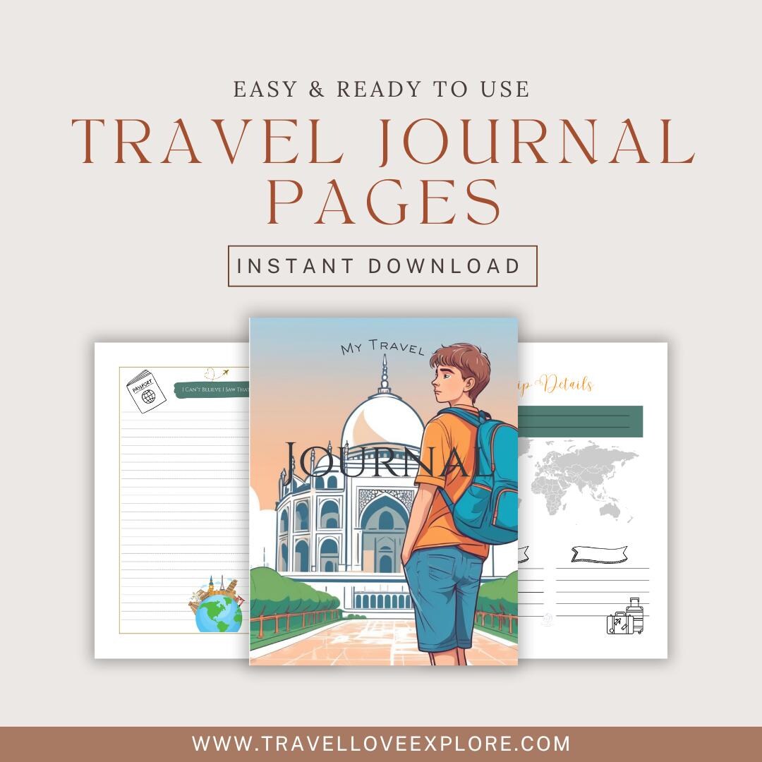 Ready to Print, Travel Journal Pages. PDF Format, With Prompts and Maps ...