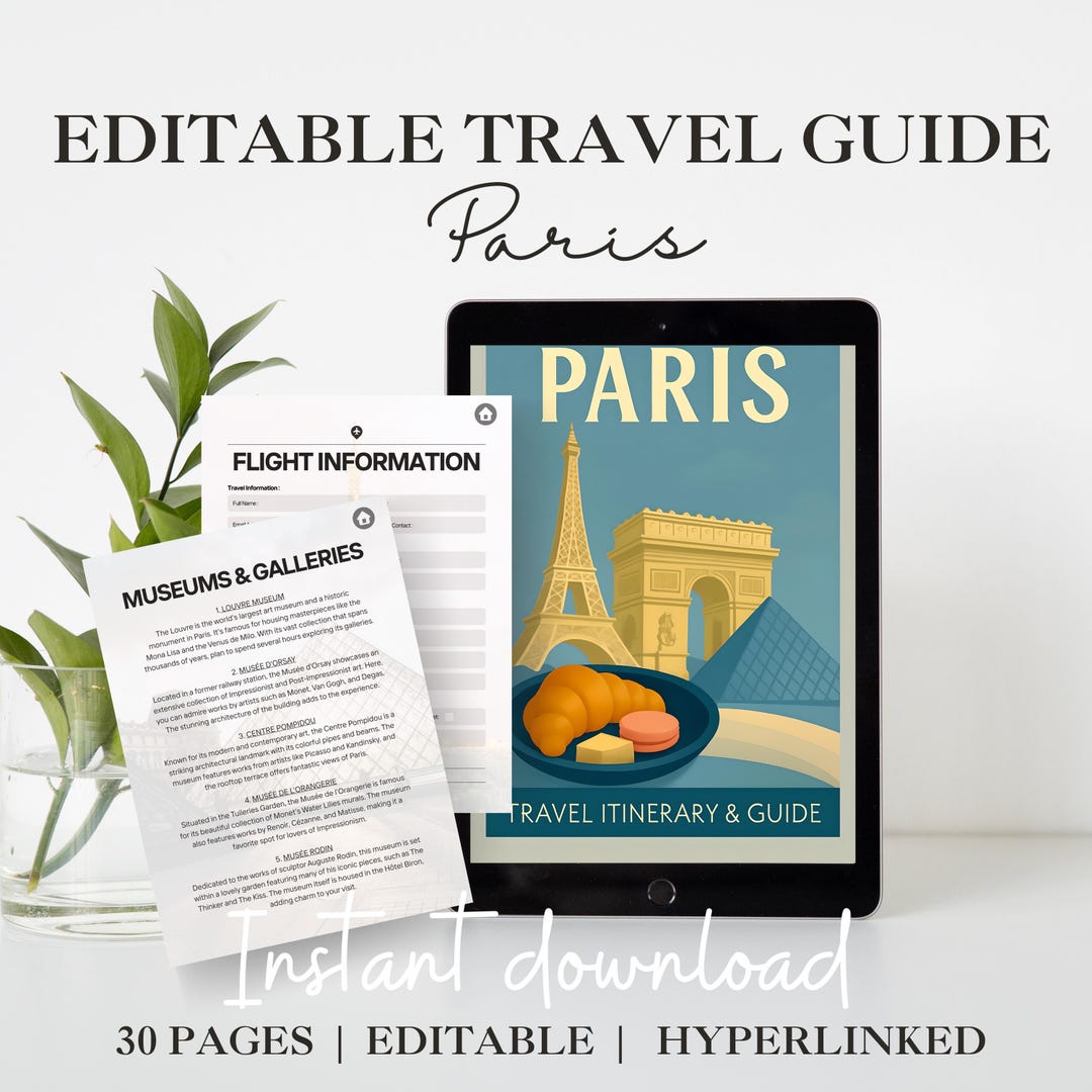 Your Editable Travel Guide to Paris! Save Hours of Time Planning Your ...