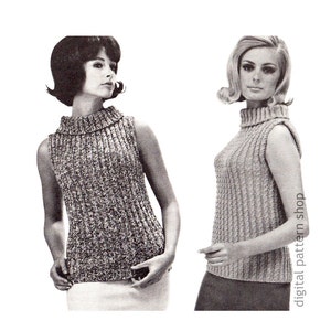 Knit Sweater Pattern Slim Sleeveless Shell Top Knitting Pattern ...