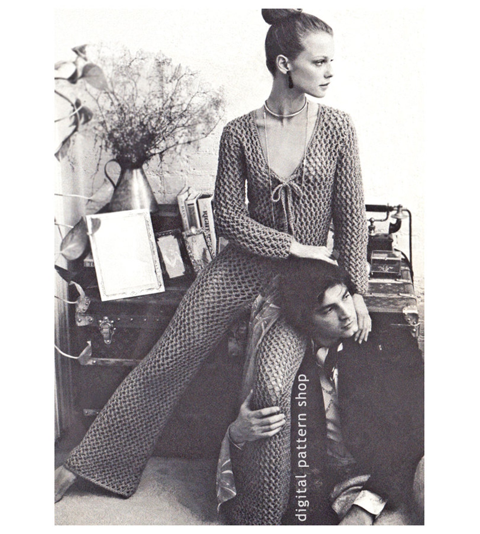 Lacy Jumpsuit Knitting Pattern Laced Front Cling Jumpsuit Pattern Low ...