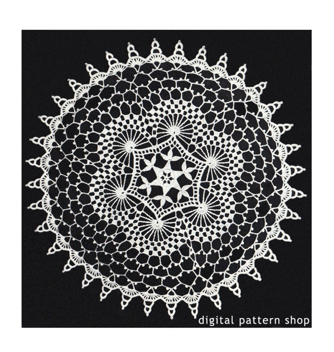 1960s Vintage Doily Crochet Pattern Lacy Swirls Doily Pattern Digital ...