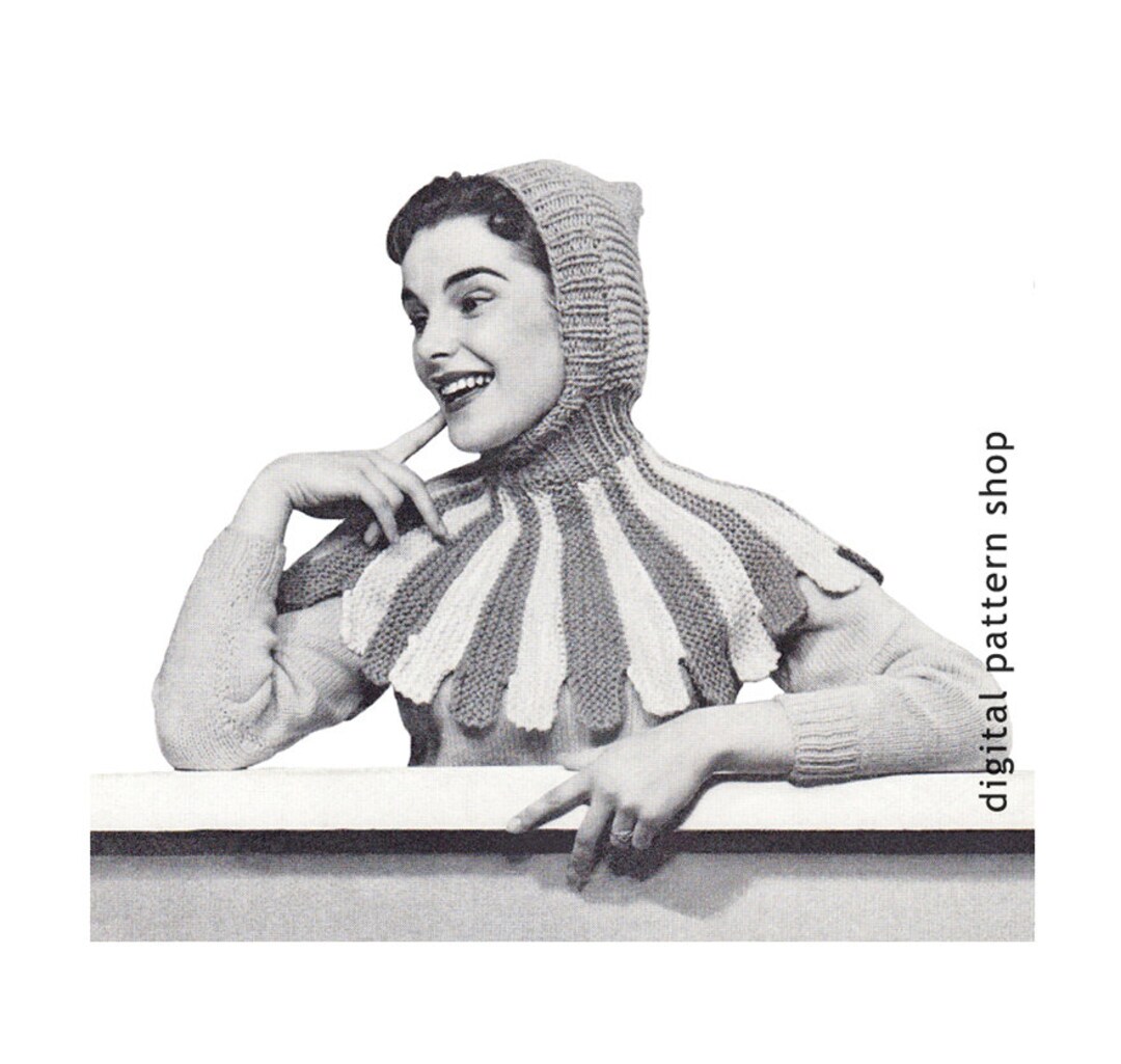 Knit Hat Pattern, Hood Knitting Pattern Robin Hood Hat for Women ...