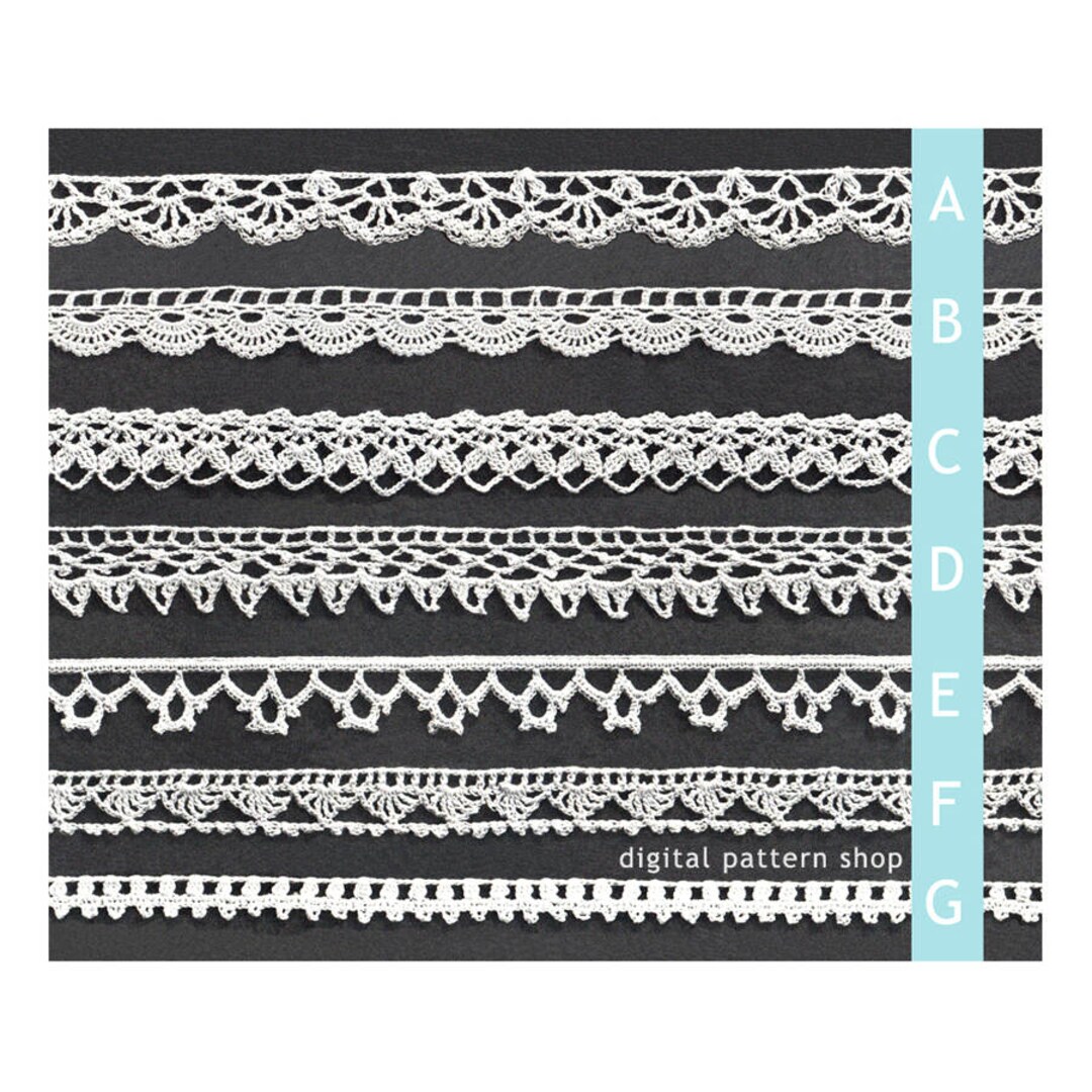 Crochet Edging Pattern 1970s Vintage Lace Trim Crochet Pattern Seven ...