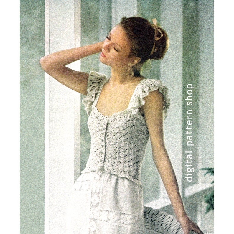 Crochet Camisole Pattern 1970s Vintage Ribbon & Ruffle - Etsy