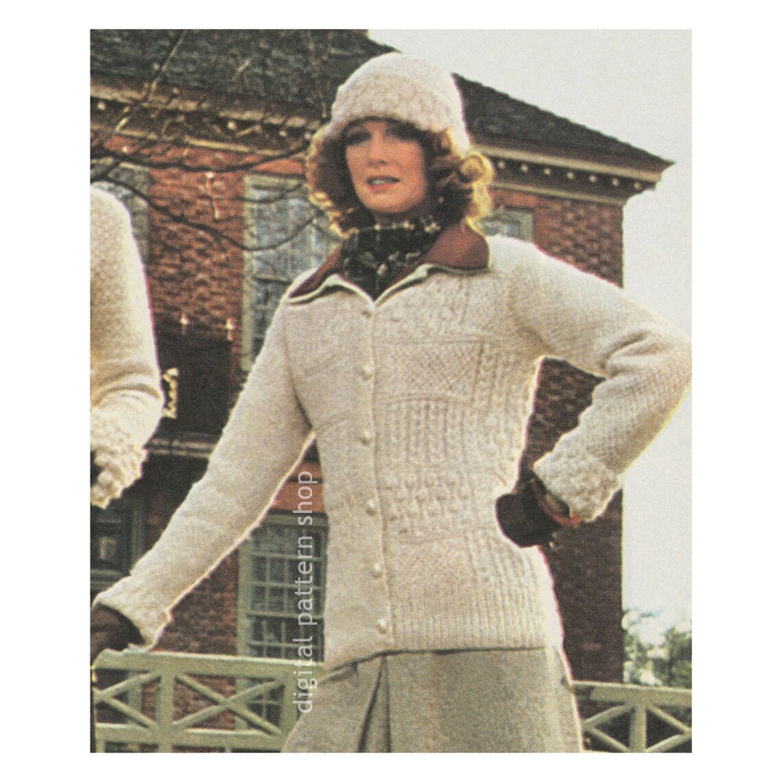Knitting Pattern Irish Knit Jacket and Hat Aran Knit Buttoned - Etsy