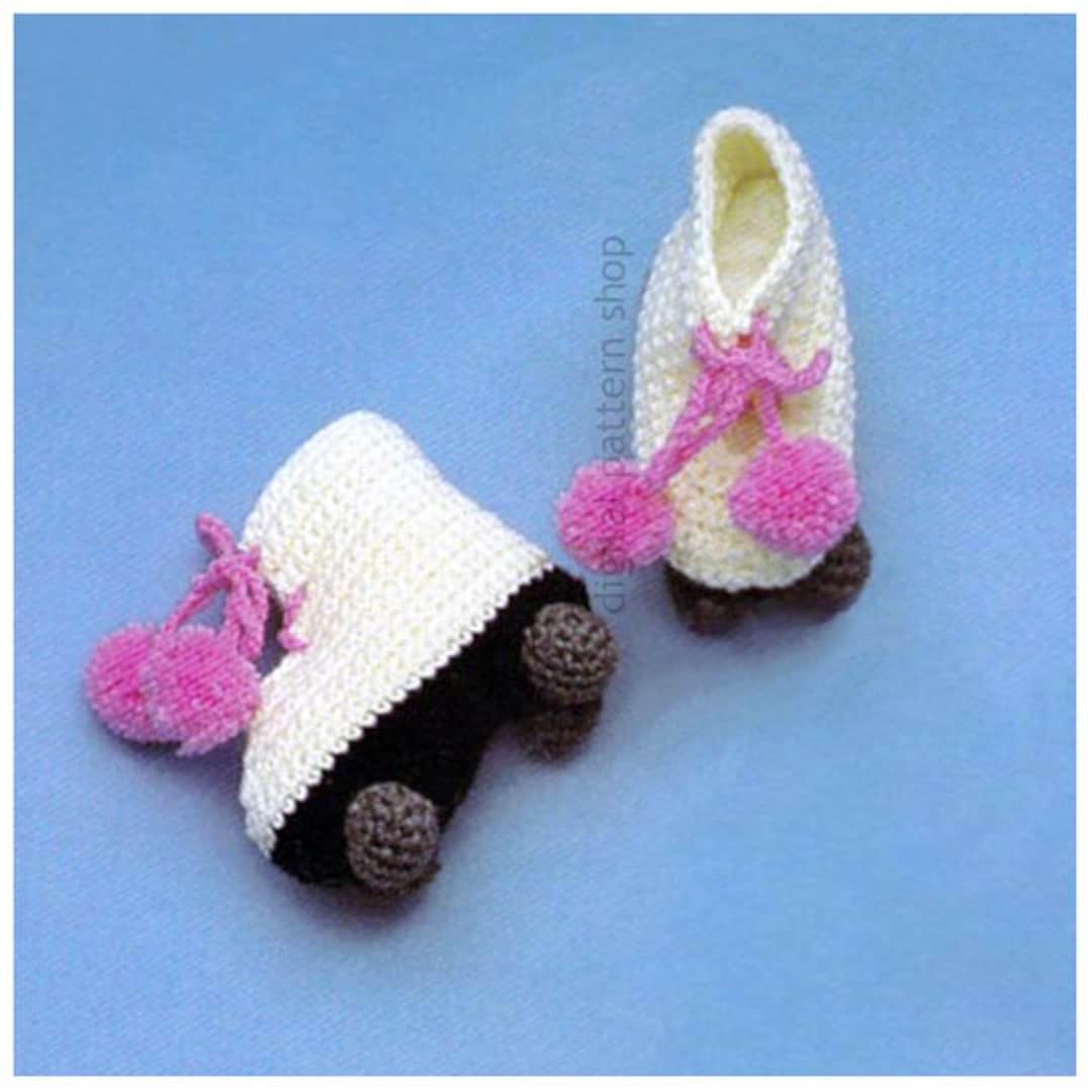 Roller Skate Baby Booties Crochet Pattern, 70s Vintage Sporty Bootees 3 ...